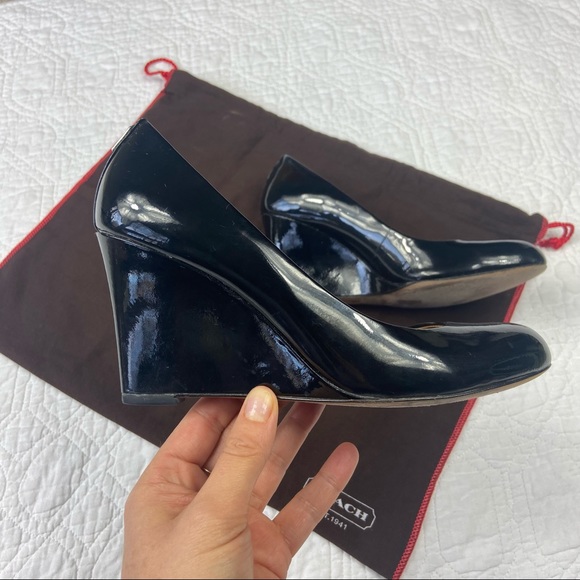 Coach | Shoes | Coach Rileigh Patent Leather Wedge Heels 36 | Poshmark